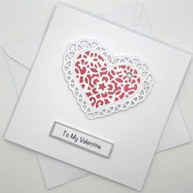 Valentine Card with Paper Lace Heart - Free Personalisation by Looks ...