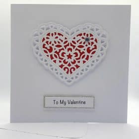 Valentine Card with Paper Lace Heart - Free Personalisation by Looks ...