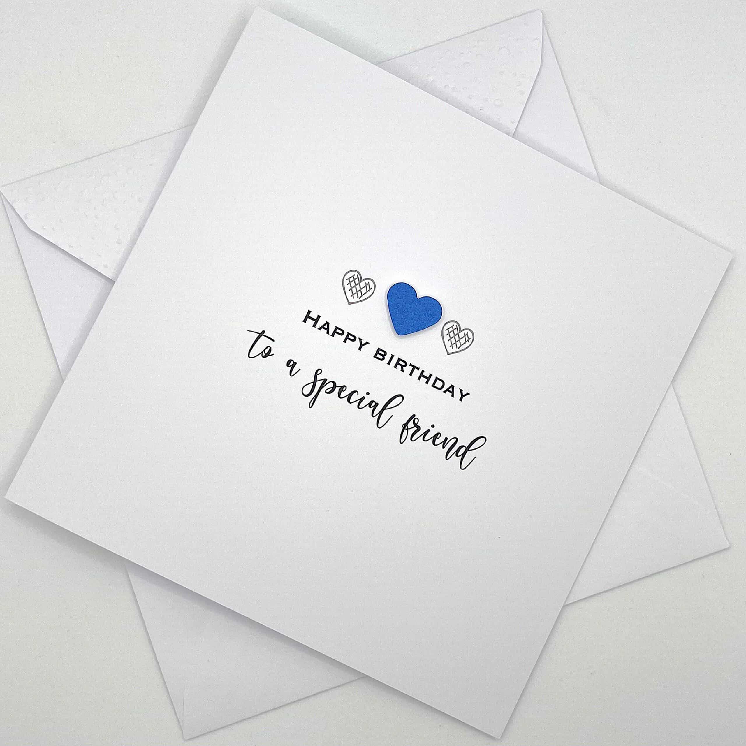 Handmade Special Friend Birthday Card With Hearts By Looks Inviting