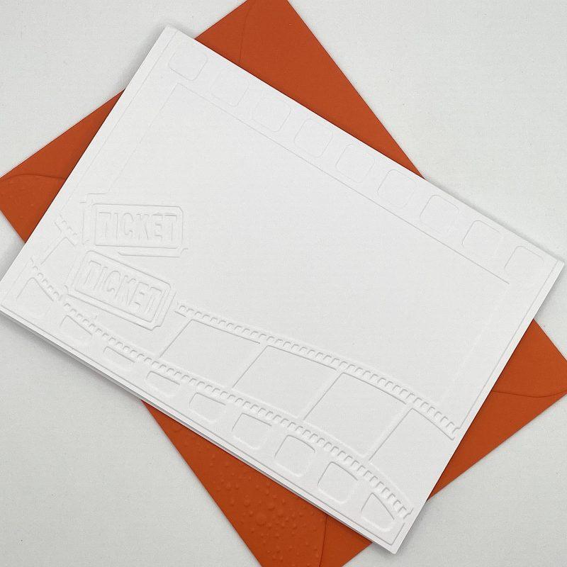 Movie Tickets Note Cards - Pack of 6 White Embossed Note Cards and ...