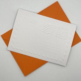 Air Mail Letter Note Cards - Pack of 6 White Embossed Note Cards and ...