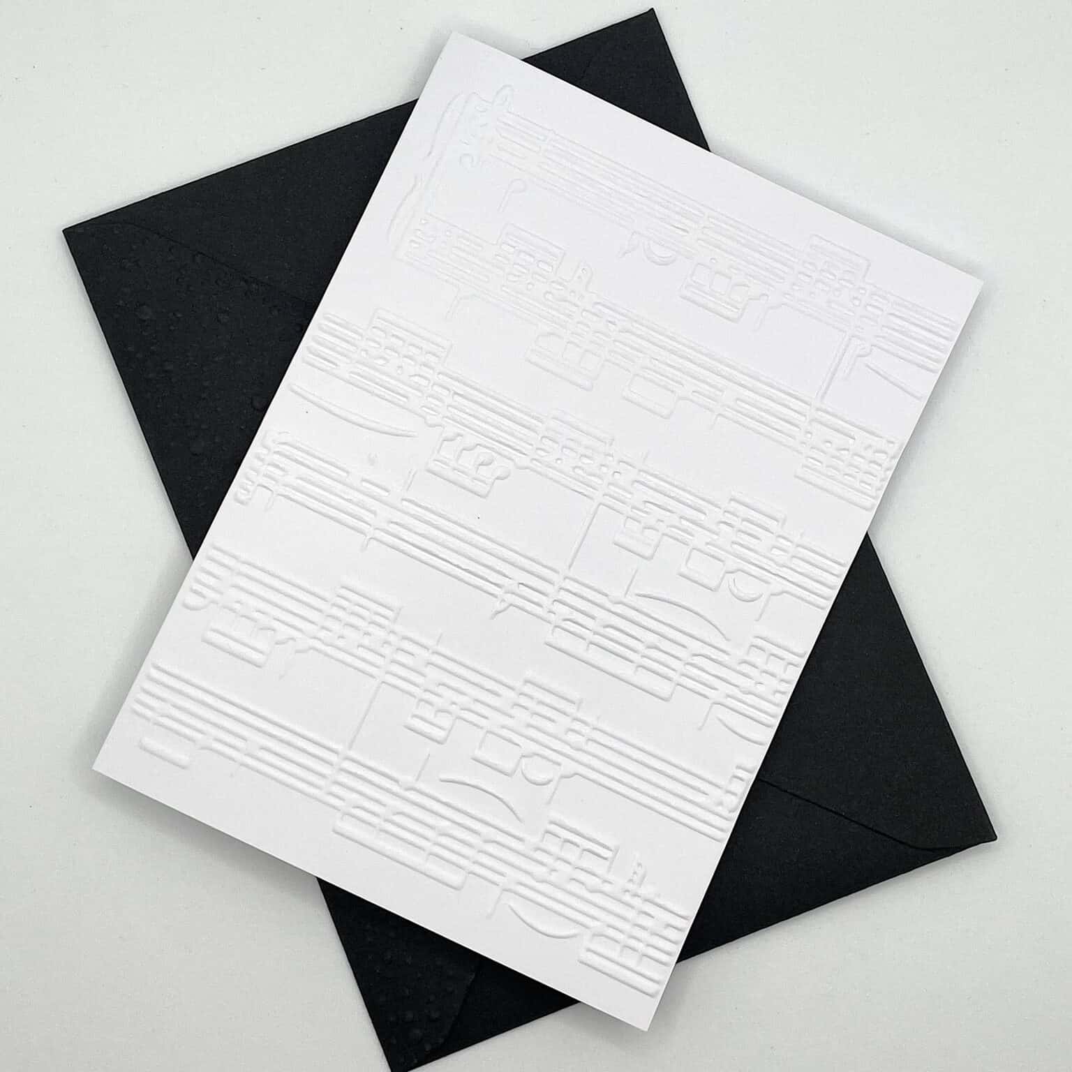 Sheet Music Note Cards - Pack of 6 White Blank Cards Perfect for a ...