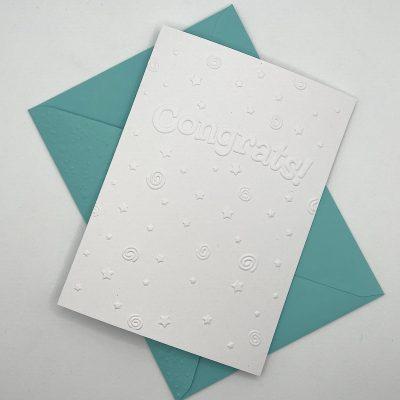 Congratulations Note Cards - Pack of 6 Embossed White Blank Cards and ...