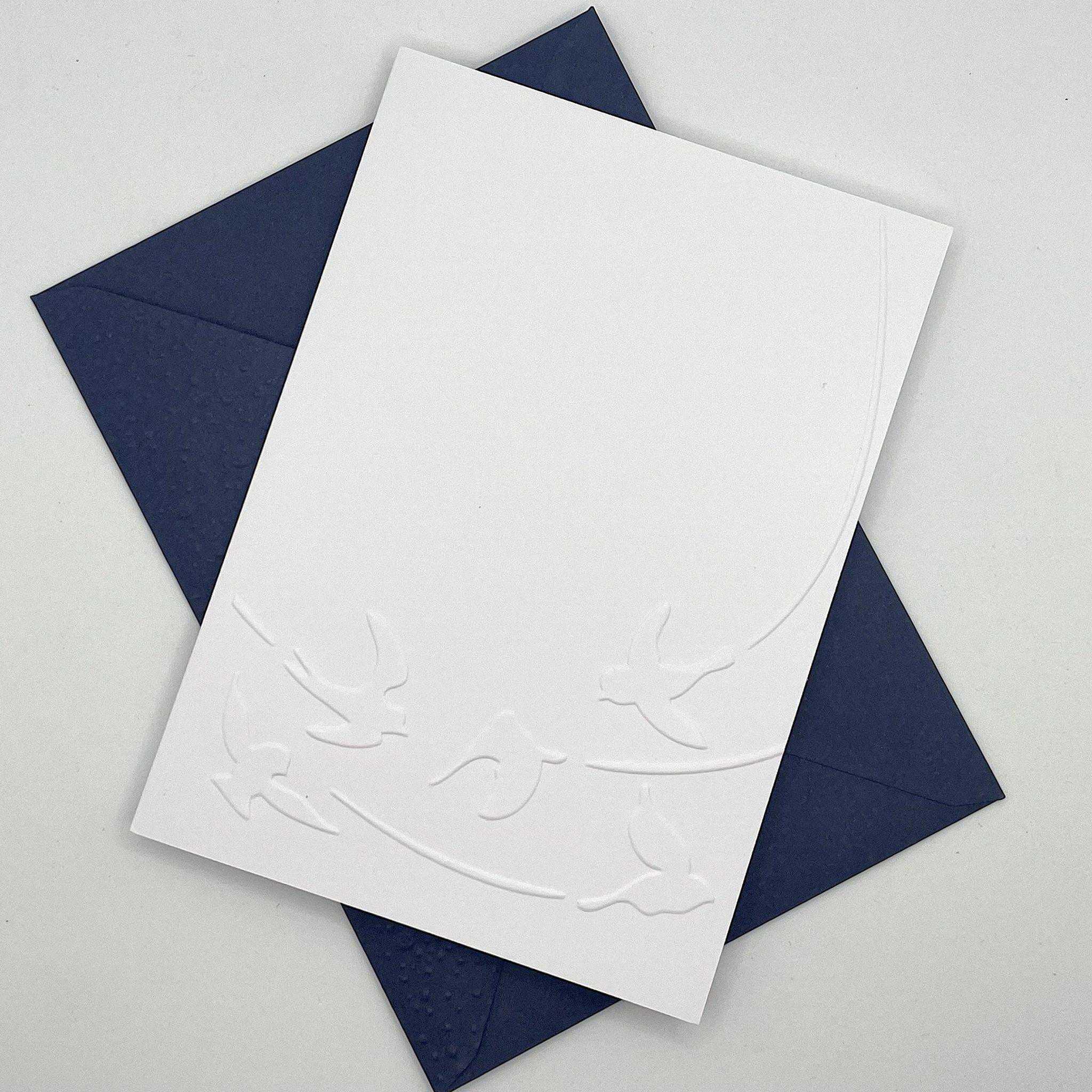 Birds in Flight Note Cards - Pack of 6 White Embossed Note Cards and ...