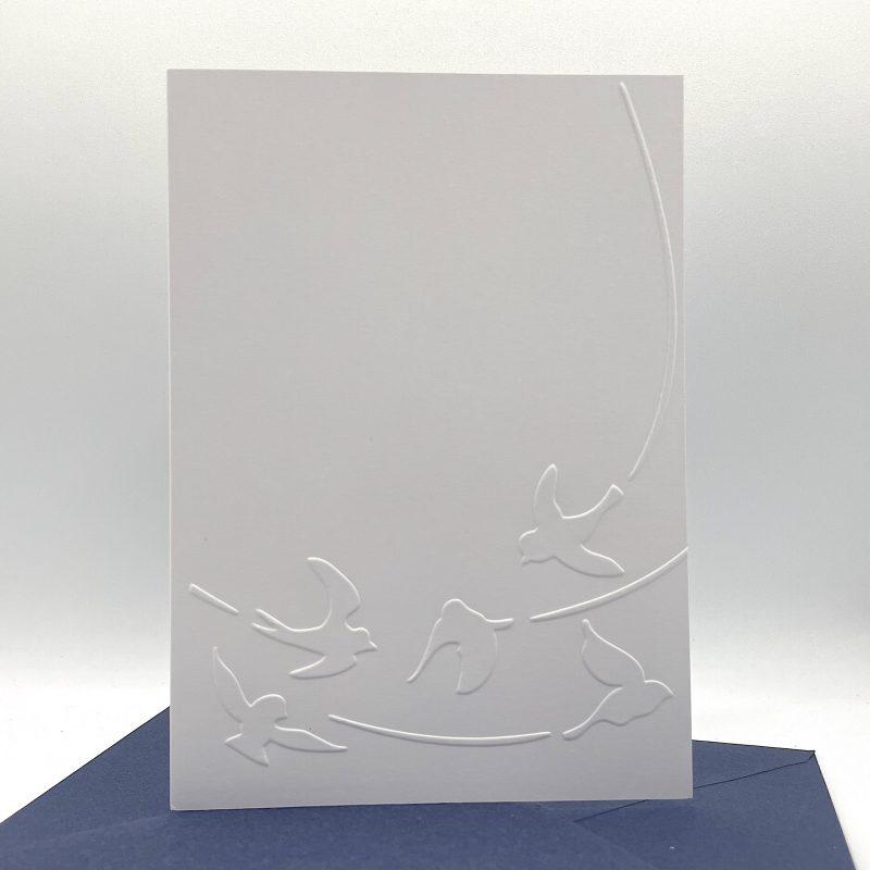 Birds in Flight Note Cards - Pack of 6 White Embossed Note Cards and ...