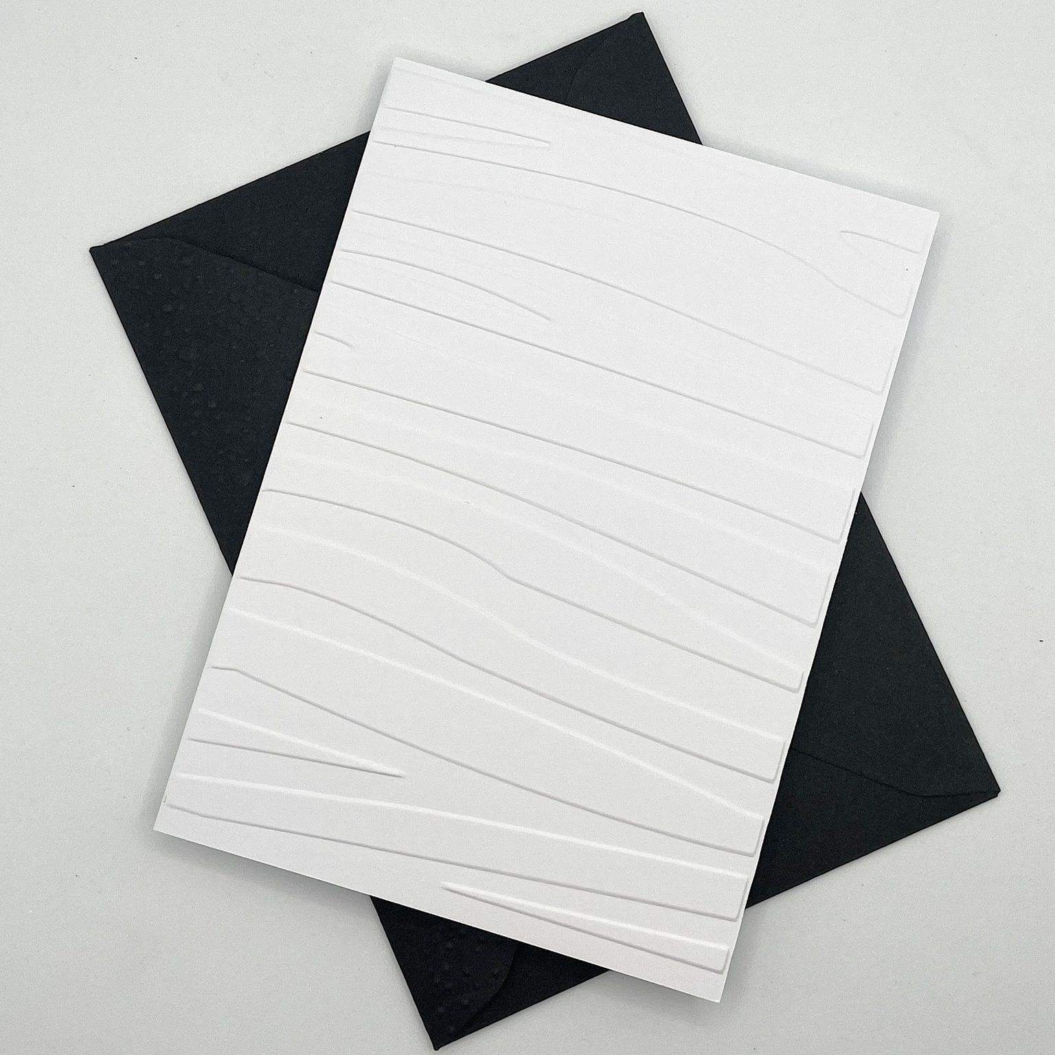 Zebra Stripes Note Cards - Pack of 6 White Embossed Note Cards and ...