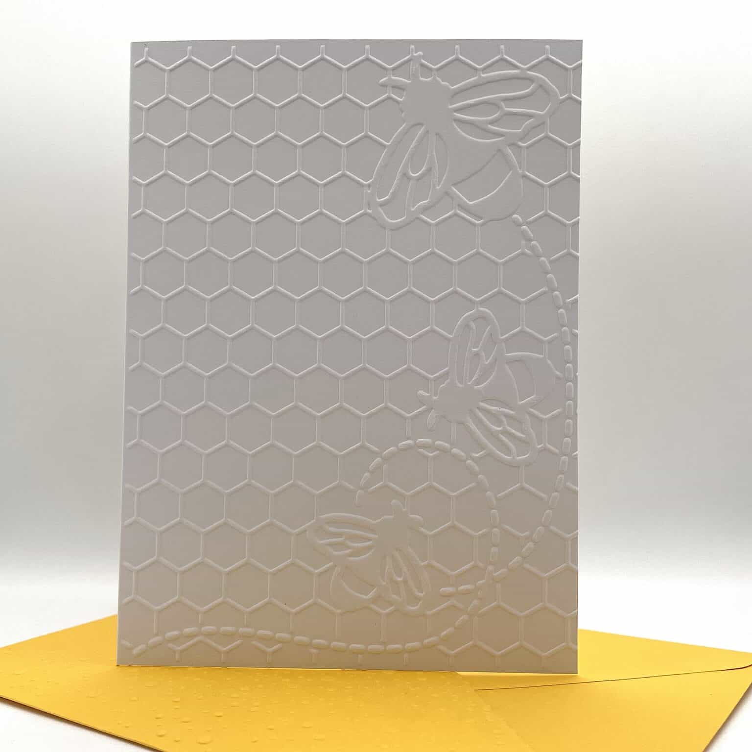 Honey Bees Note Cards - Pack of 6 White Embossed Note Cards and ...