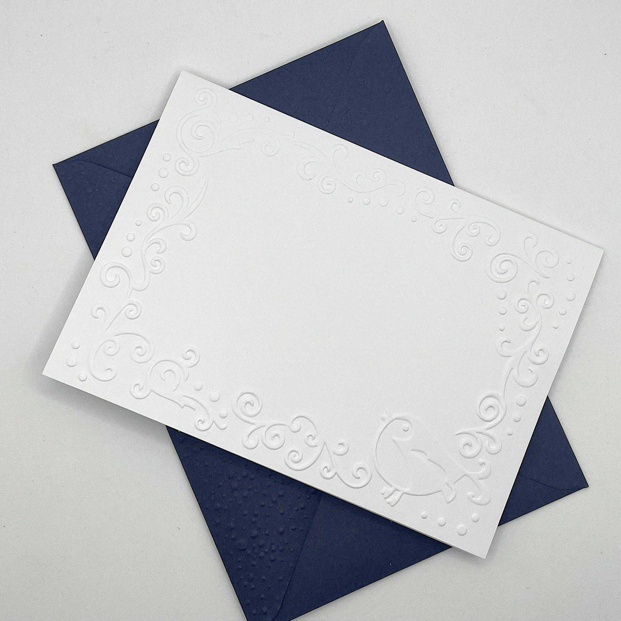 Bird Frame Note Cards - Pack of 6 White Embossed Note Cards and ...