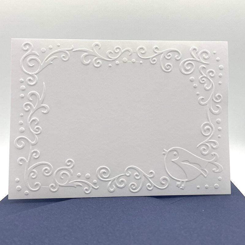 Bird Frame Note Cards - Pack of 6 White Embossed Note Cards and ...