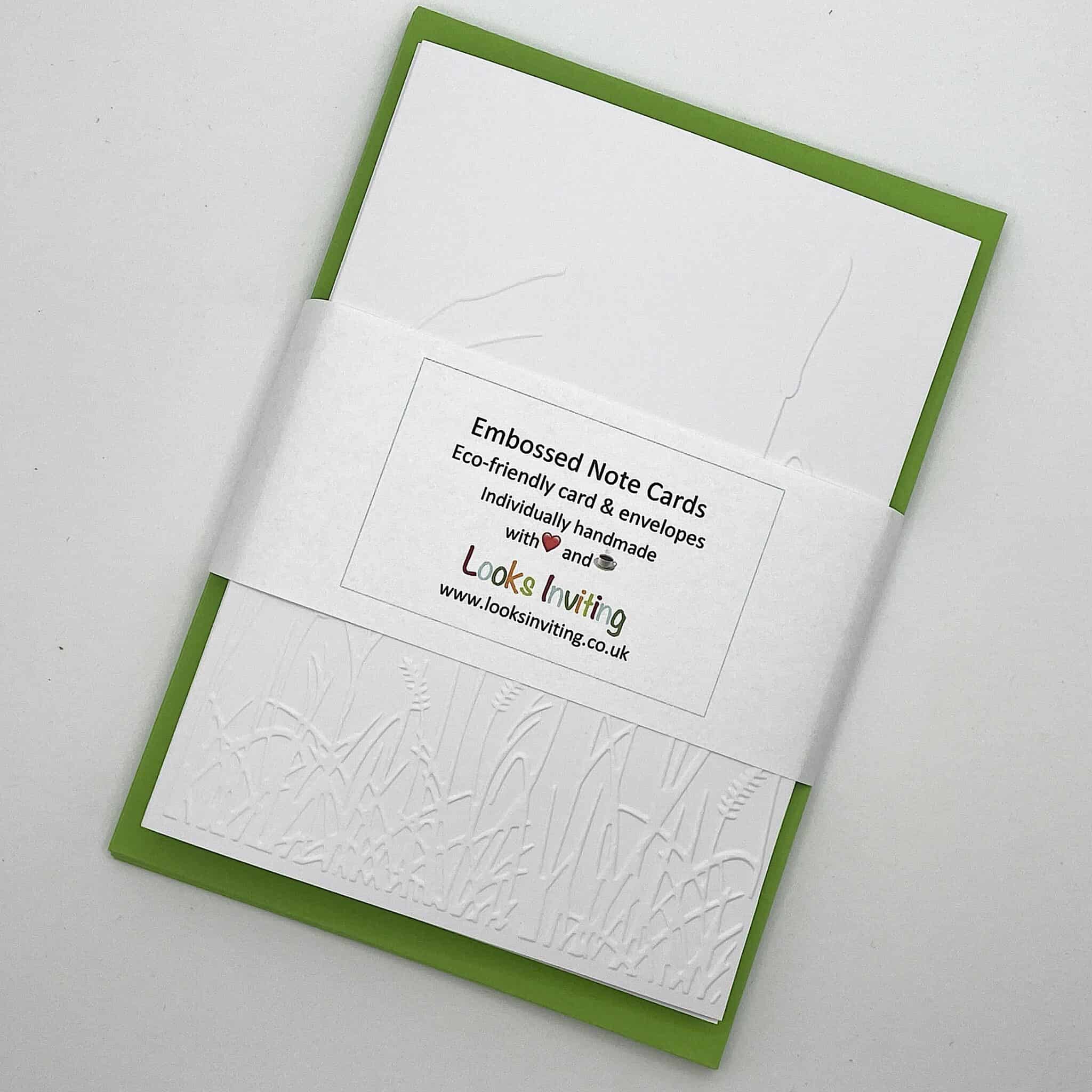 Grasses Note Cards - Pack of 6 White Embossed Nature Note Cards and ...