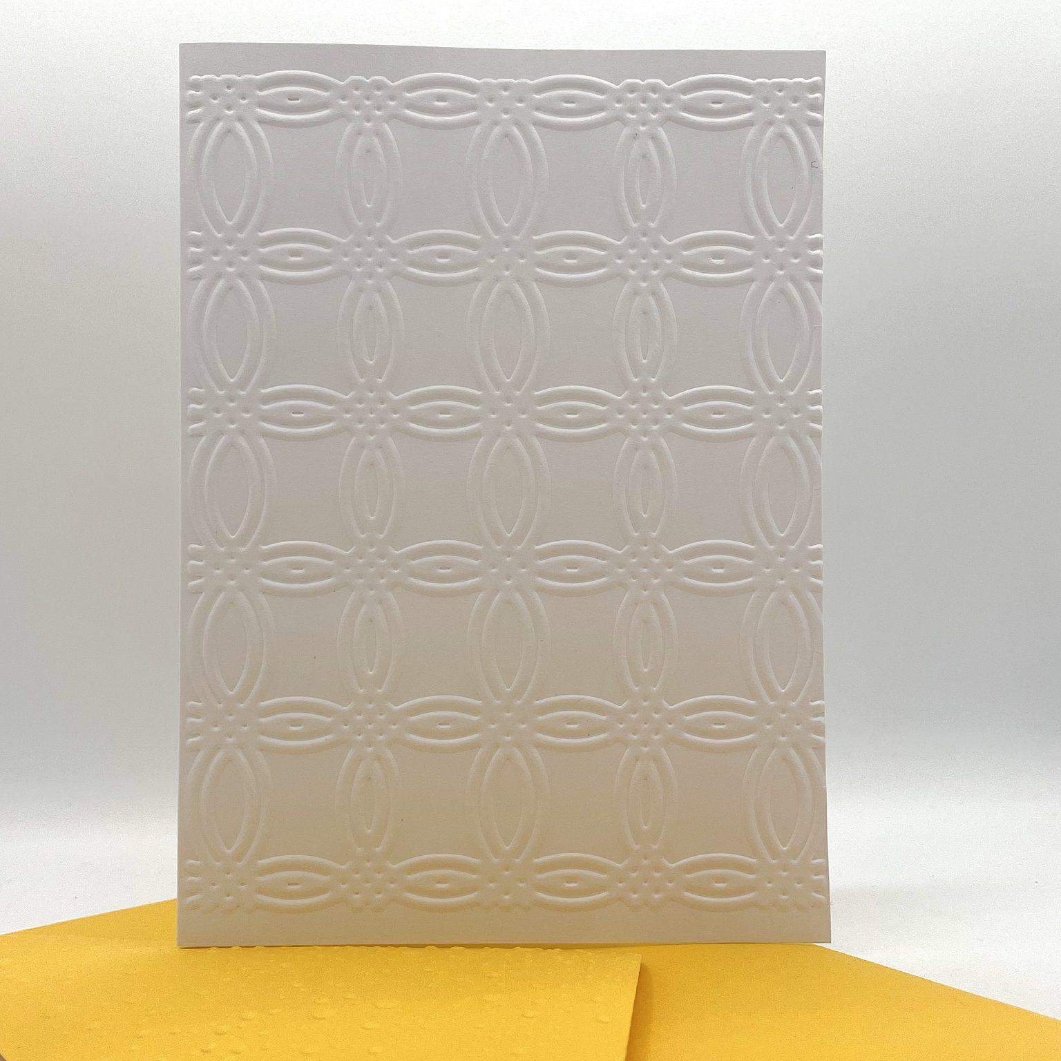 Lattice Circles Note Cards - Pack of 6 White Embossed Note Cards and ...