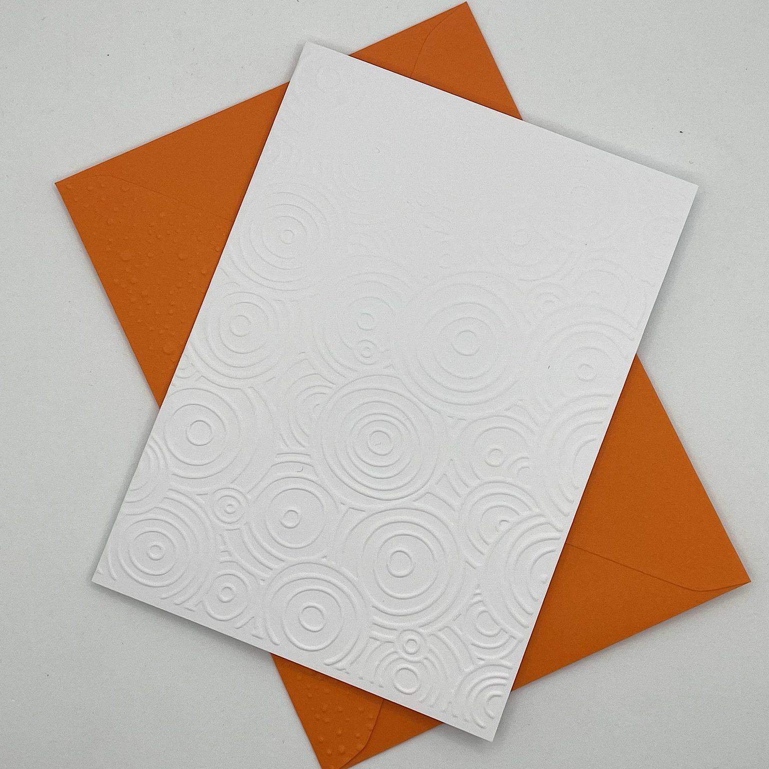 Circles in Circles Note Cards - Pack of 6 White Embossed Note Cards and Envelopes by Looks Inviting