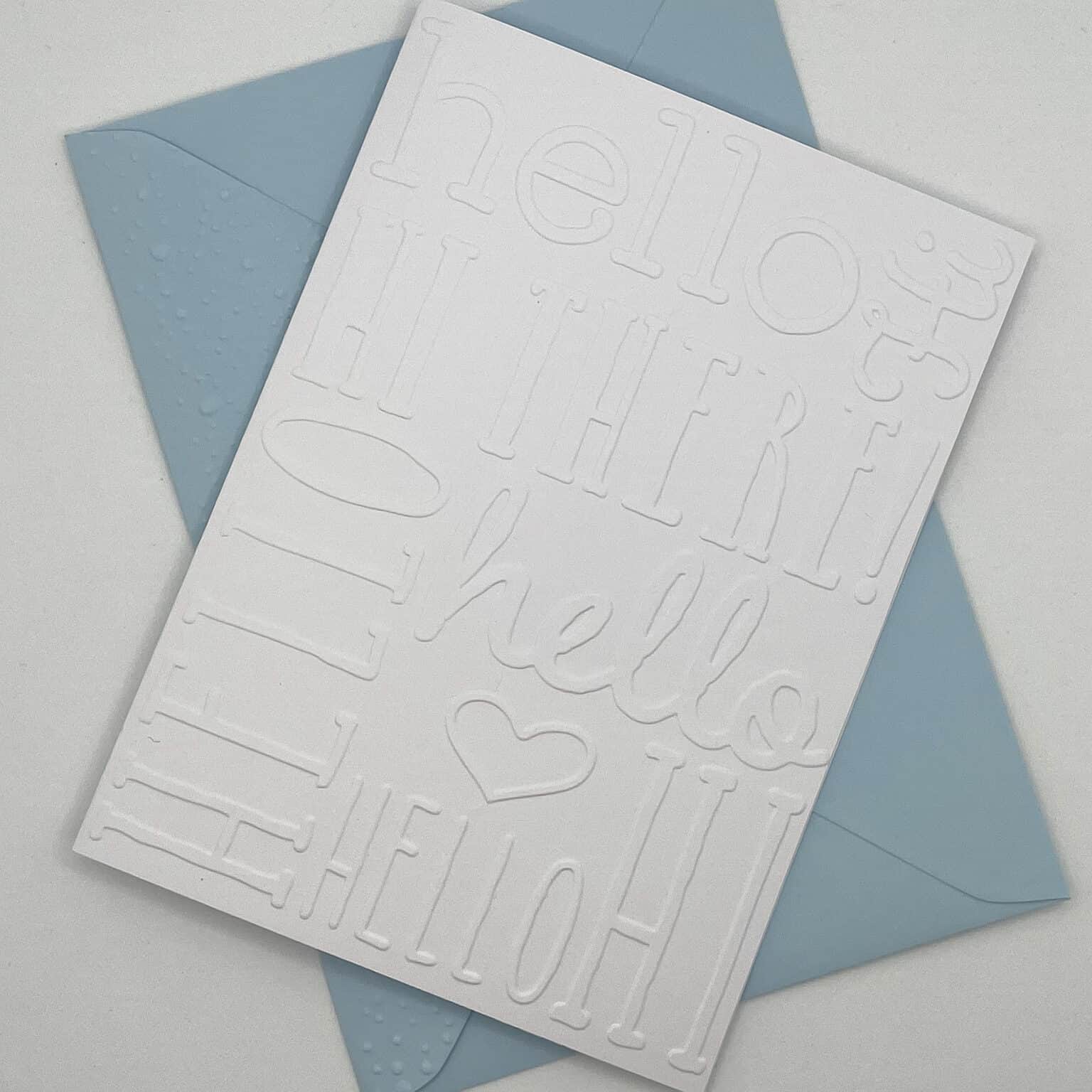 Hello Note Cards - Pack of 6 White Embossed Note Cards and Envelopes by ...