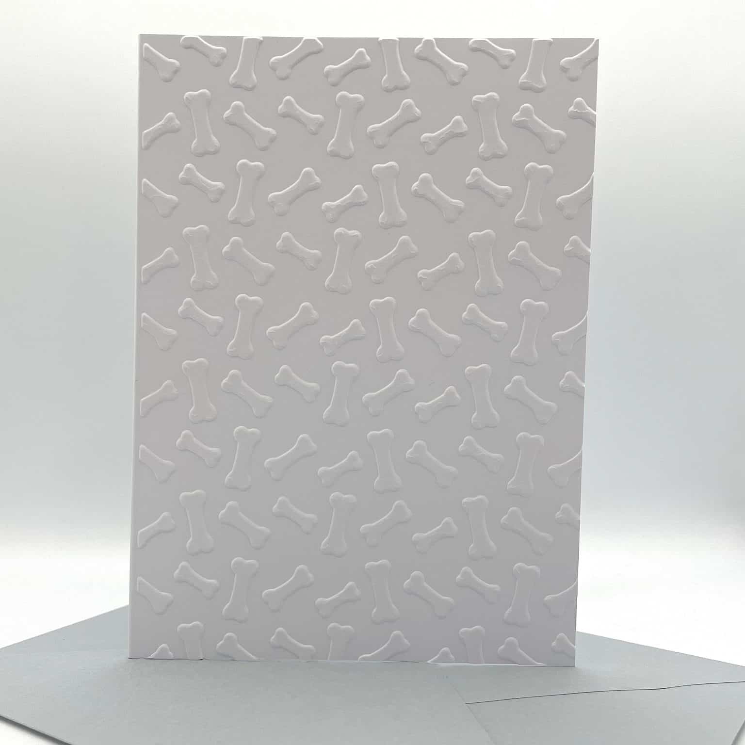 Dog Bone Note Cards - Pack of 6 White Embossed Note Cards and Envelopes ...