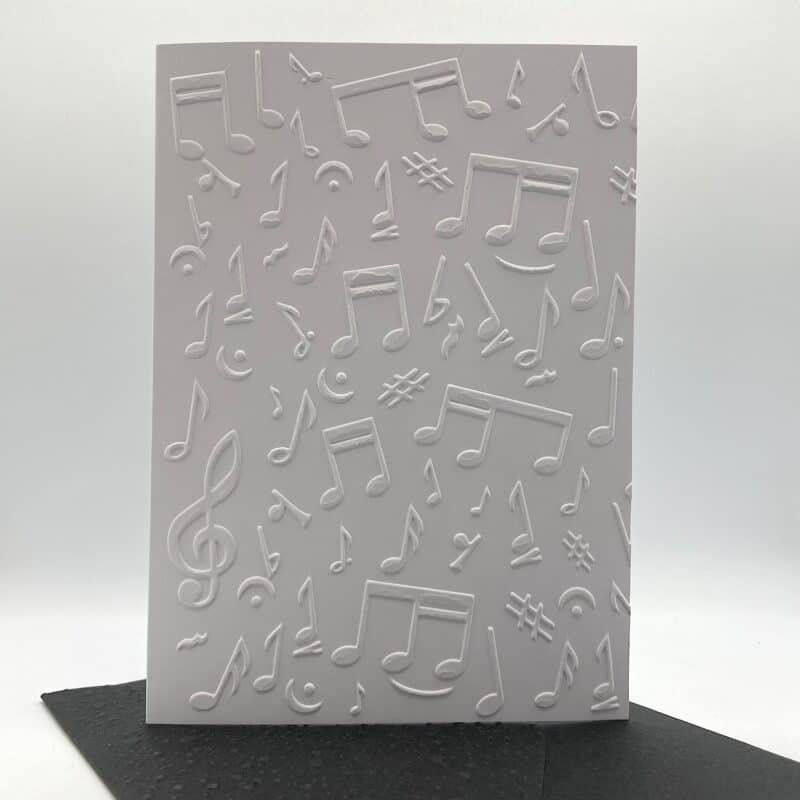 Music Note Cards - Pack of 6 White Embossed Note Cards and Envelopes by ...