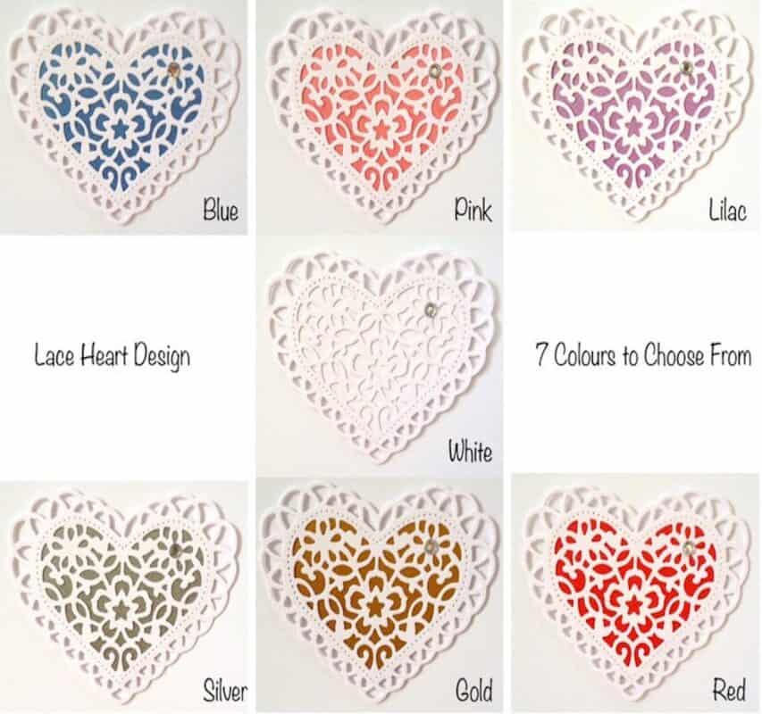 Wedding Day Card with Paper Lace Heart - Free Personalisation by Looks ...