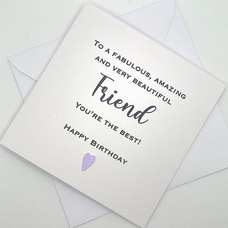 Friend Birthday Card. Fabulous Friend You're The Best by Looks Inviting