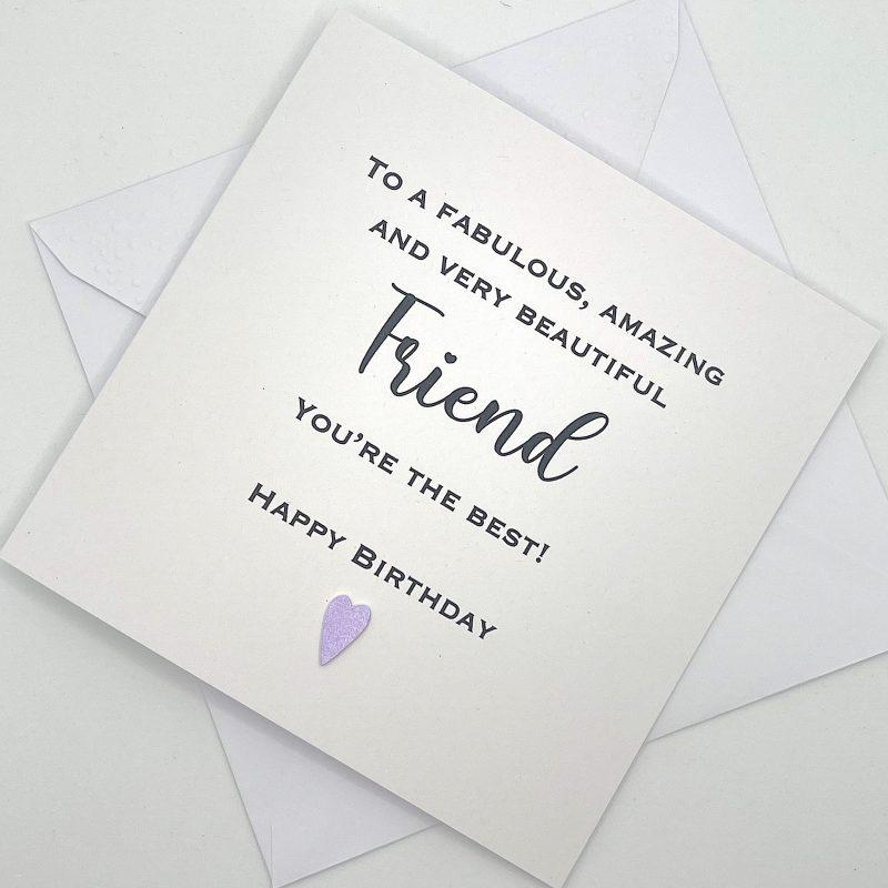 Friend Birthday Card. Fabulous Friend You're The Best by Looks Inviting