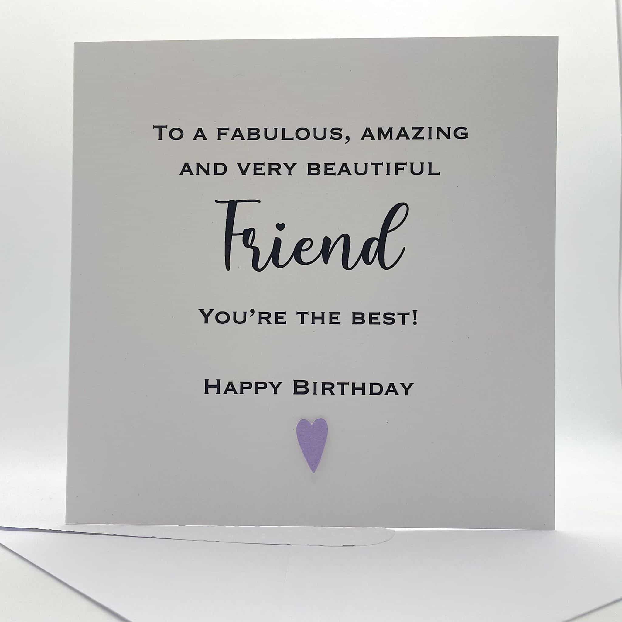 Friend Birthday Card. Fabulous Friend You're The Best by Looks Inviting