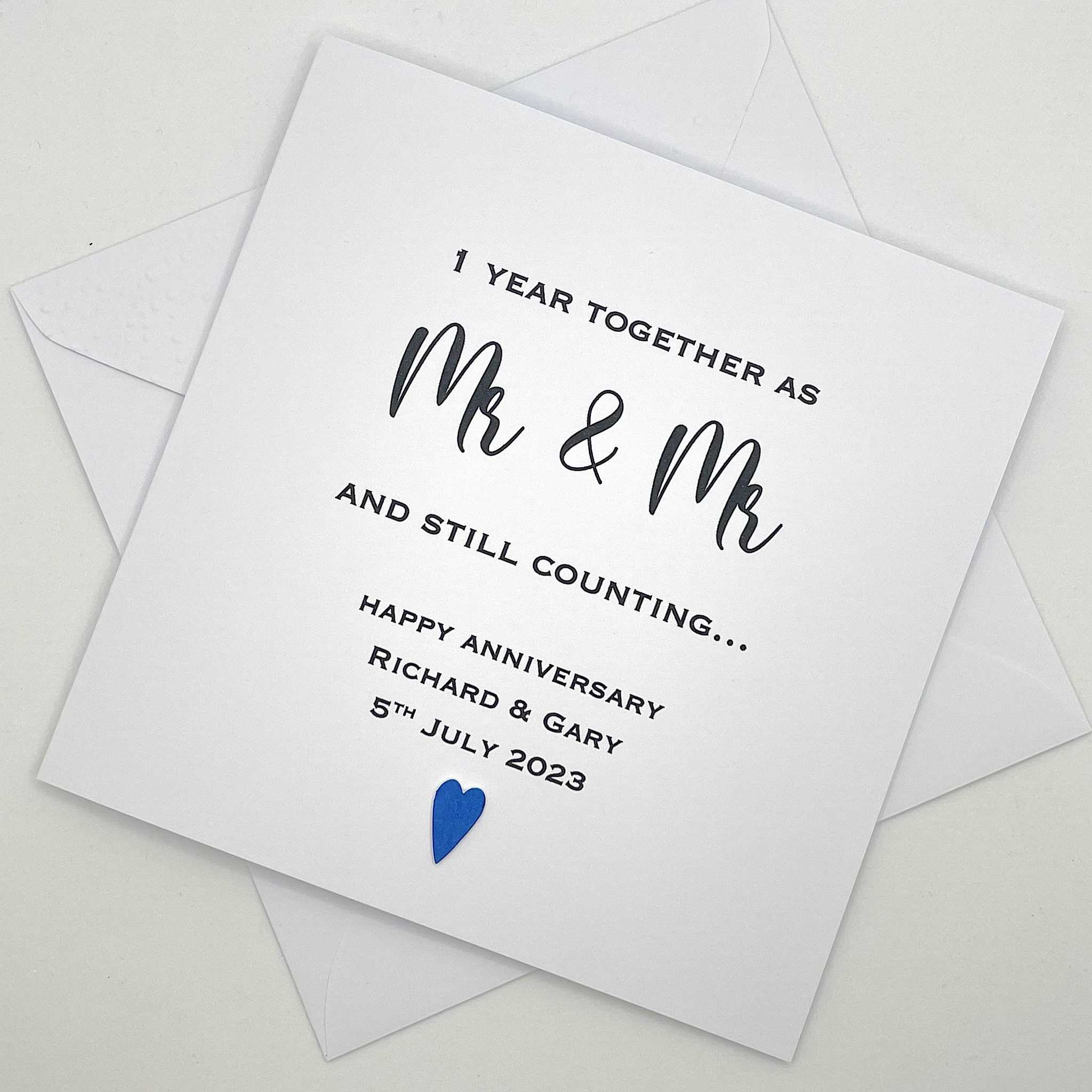 Personalised 1st Wedding Anniversary Card. 1 Year Together As Mr & Mrs ...