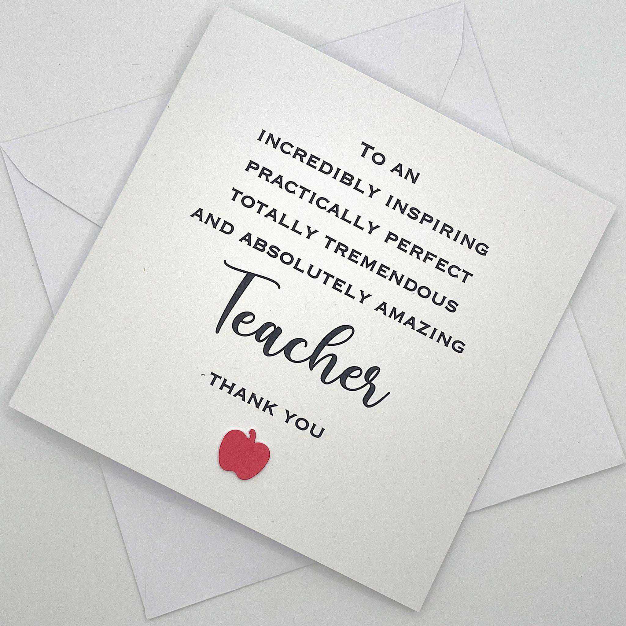 Teacher Thank You Card. Absolutely Amazing Teacher by Looks Inviting