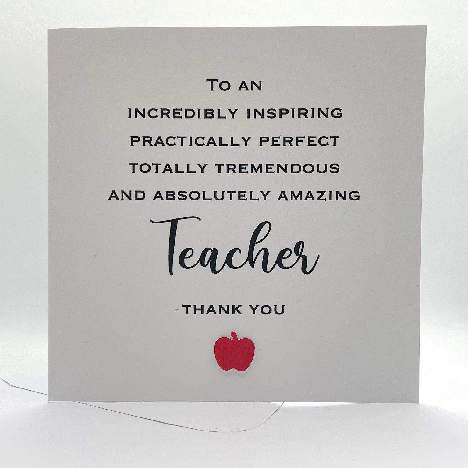 Teacher Thank You Card. Absolutely Amazing Teacher by Looks Inviting