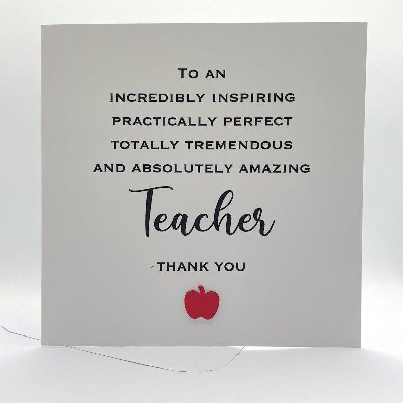 Teacher Thank You Card. Absolutely Amazing Teacher by Looks Inviting